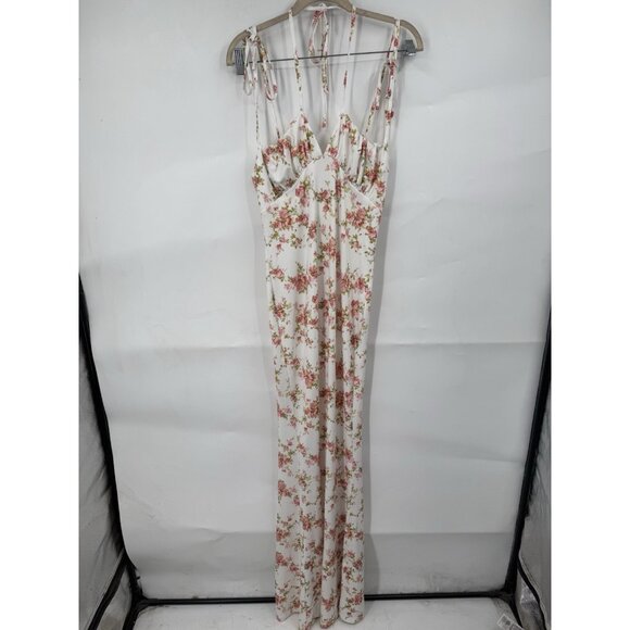 Parthea | Dresses | Parthea Floral Maxi Dress Women M White Whimsical ...